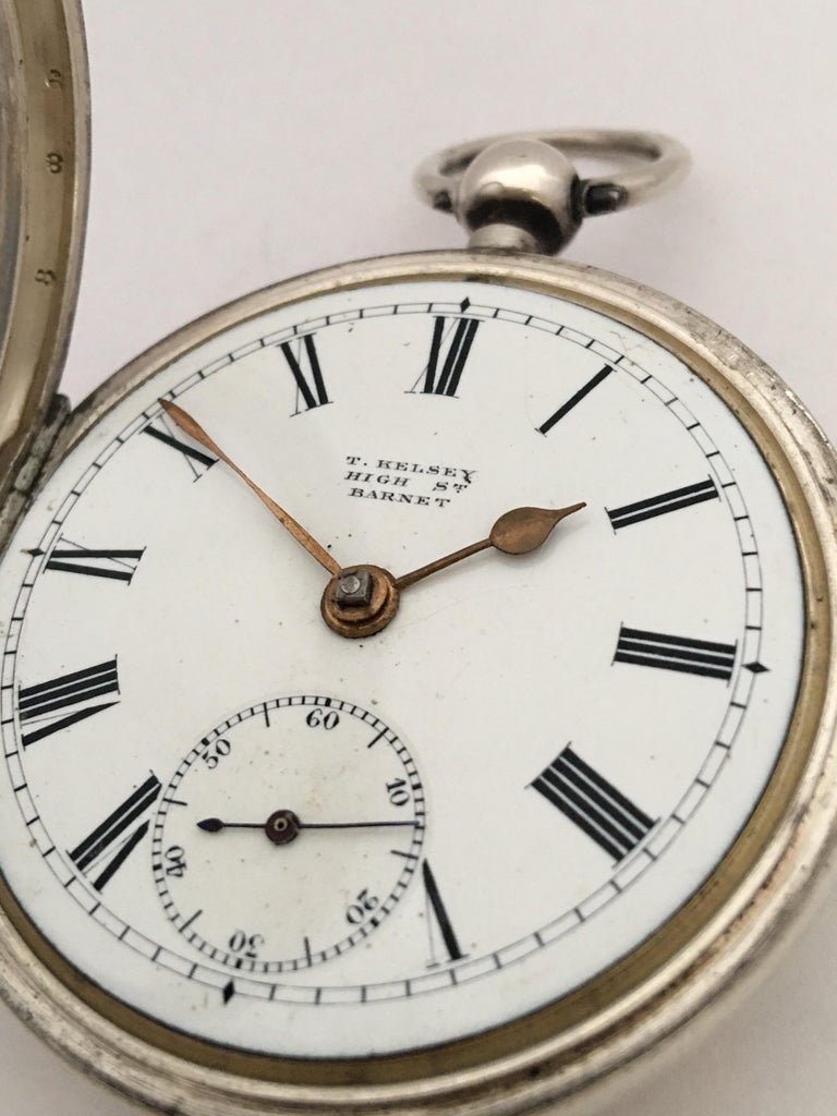 Antique Silver Engine Turned Case English Lever Pocket Watch at 1stDibs ...