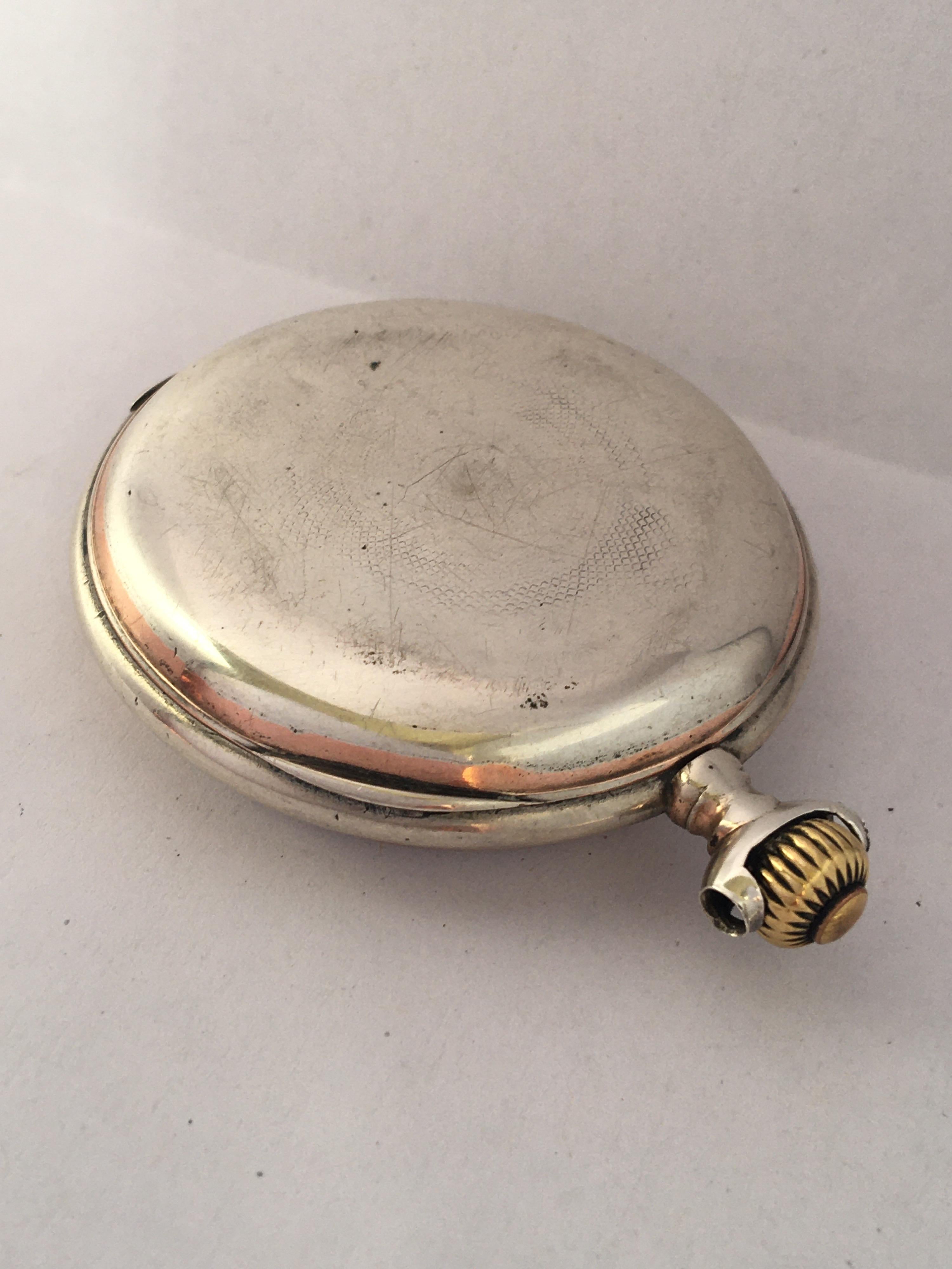Antique Silver Full Hunter Hand Winding Pocket Watch For Sale at ...