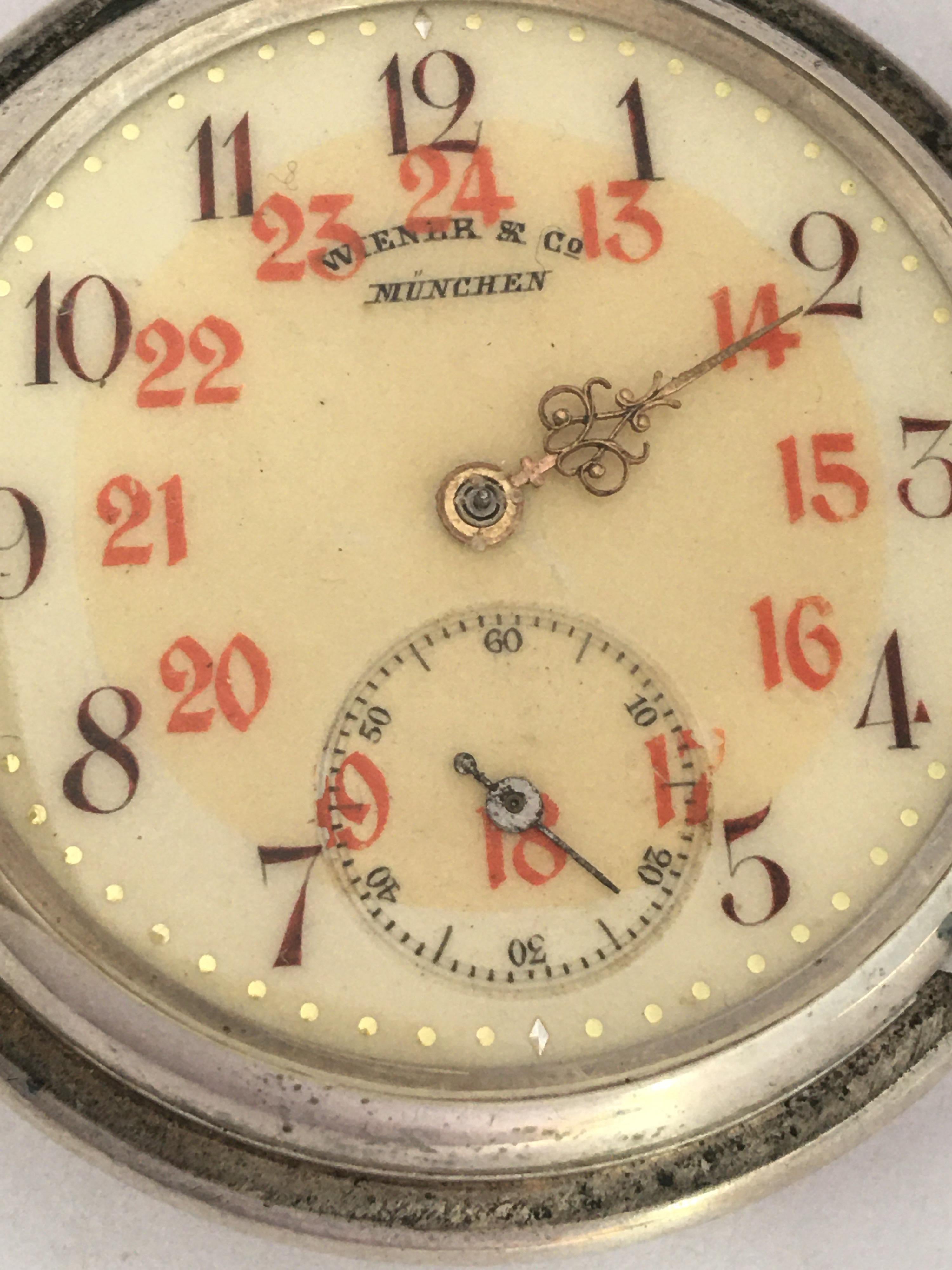 Antique Silver Full Hunter Hand Winding Pocket Watch For Sale at ...