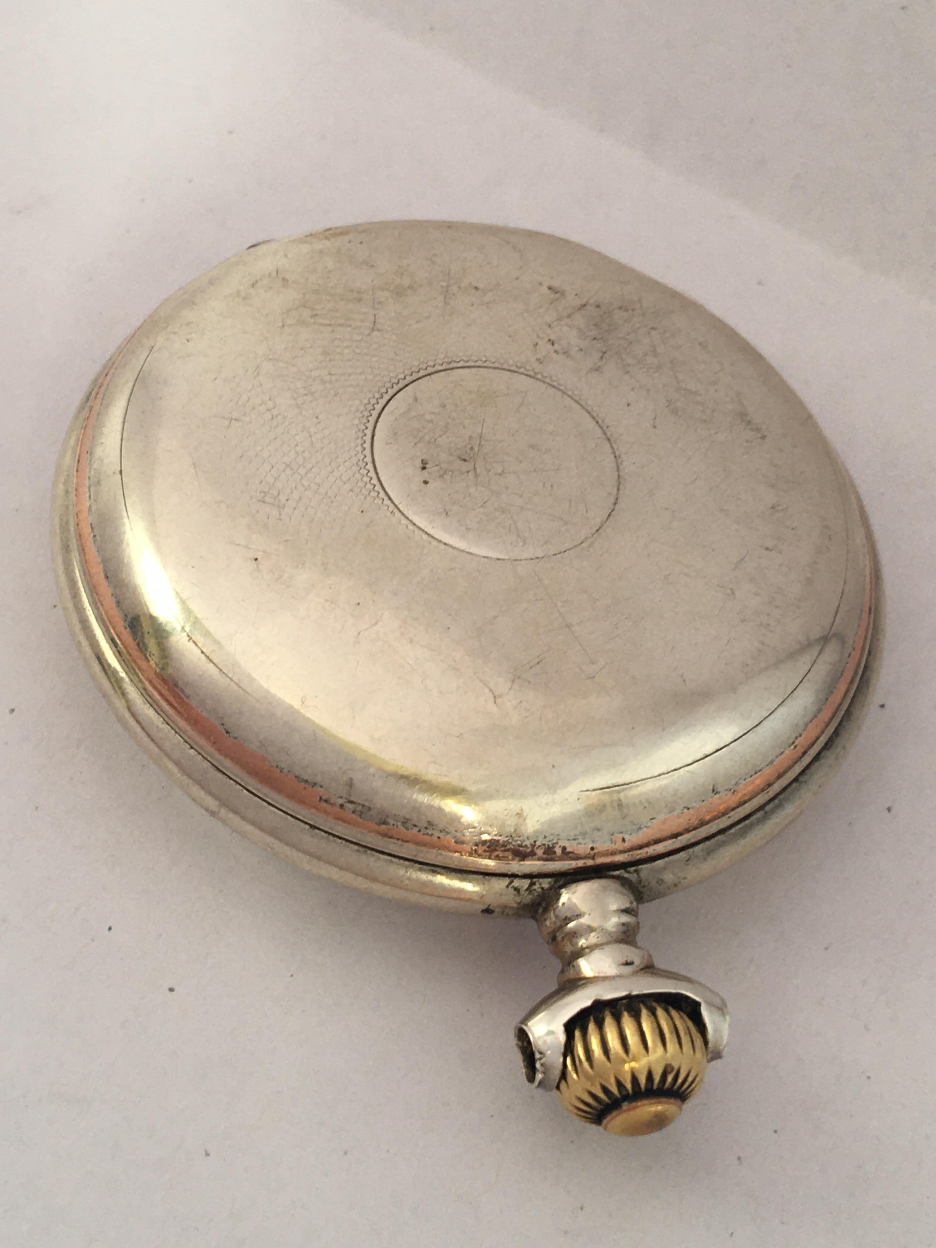 Antique Silver Full Hunter Hand Winding Pocket Watch For Sale at ...