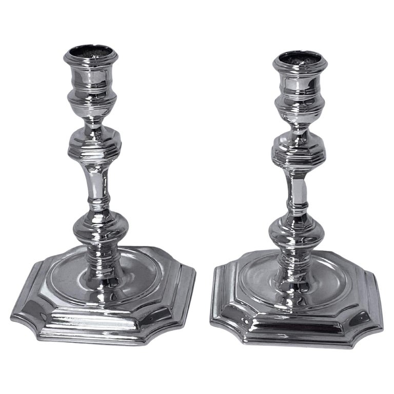 Bougeoirs anciens en argent de style géorgien de Londres 1913 de ...