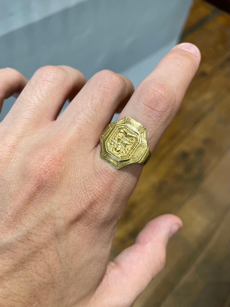 Antique Silver-Gilt Saint Anthony of Padua Bishop Ring at 1stDibs | st ...