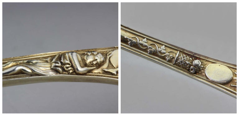 Antique Silver Gilt Sugar Sifting Spoon with Figural Decoration For ...