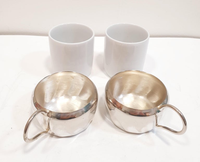Antique Silver Holders with Built-in Vessels from the 19th Century For ...