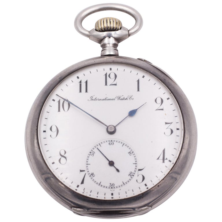 Antique Silver IWC International Watch Company Pocket Watch, Late 19th ...