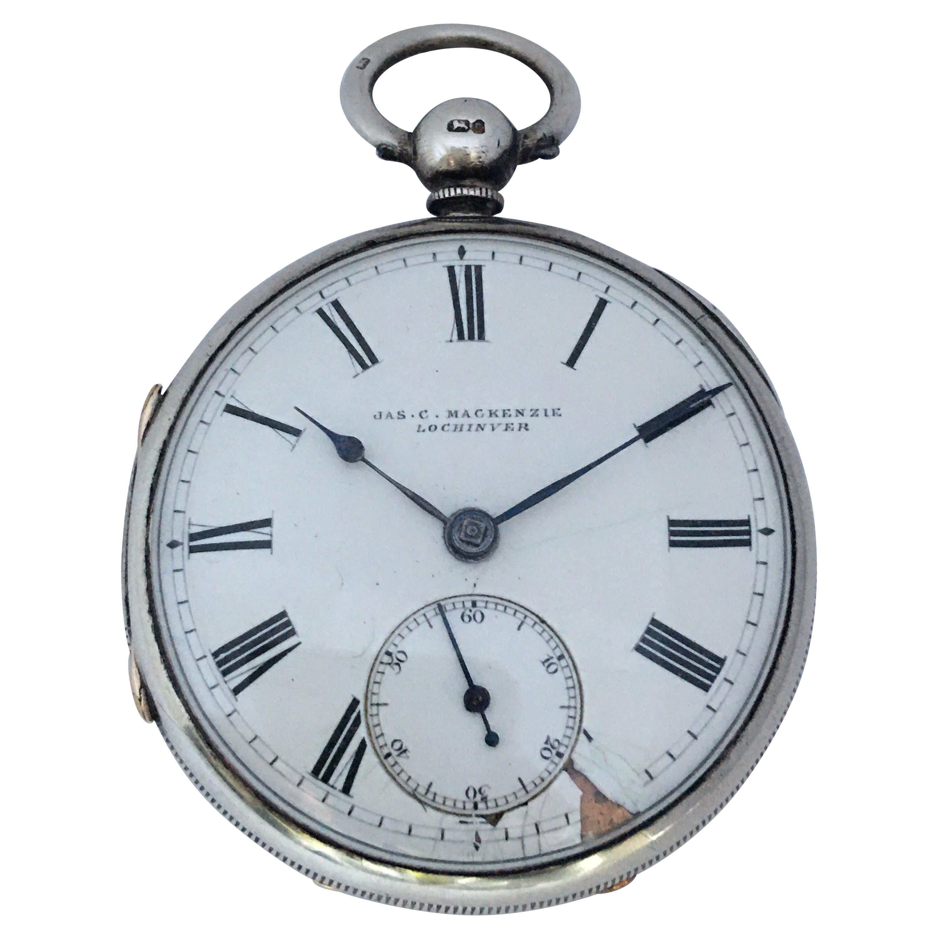 Antique Silver Key-Wind Pocket Watch Signed James Wood Neston For Sale ...
