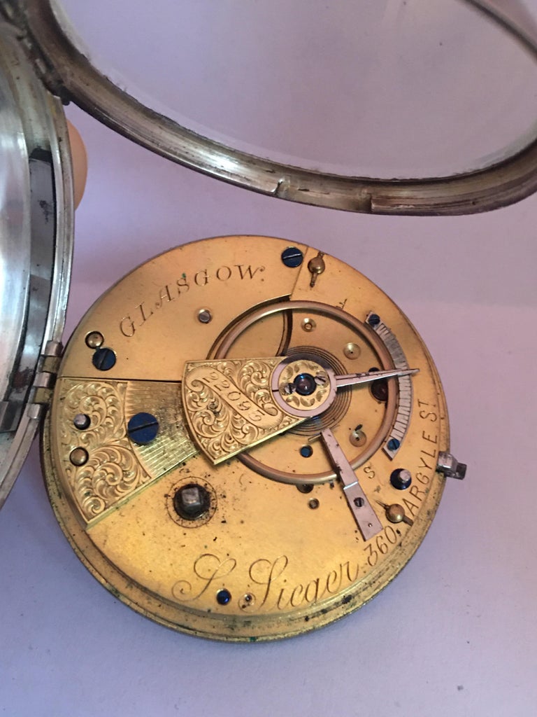 Antique Silver Key Winding Pocket Watch For Sale at 1stDibs