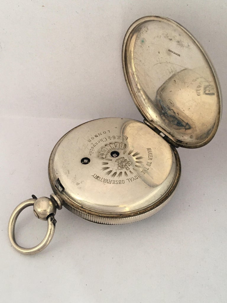 Antique Silver Key-Winding Pocket Watch For Sale at 1stDibs