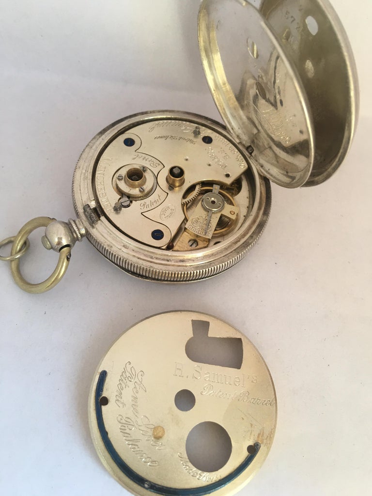 Antique Silver Key-Winding Pocket Watch Signed Acme Lever H. Samuel ...