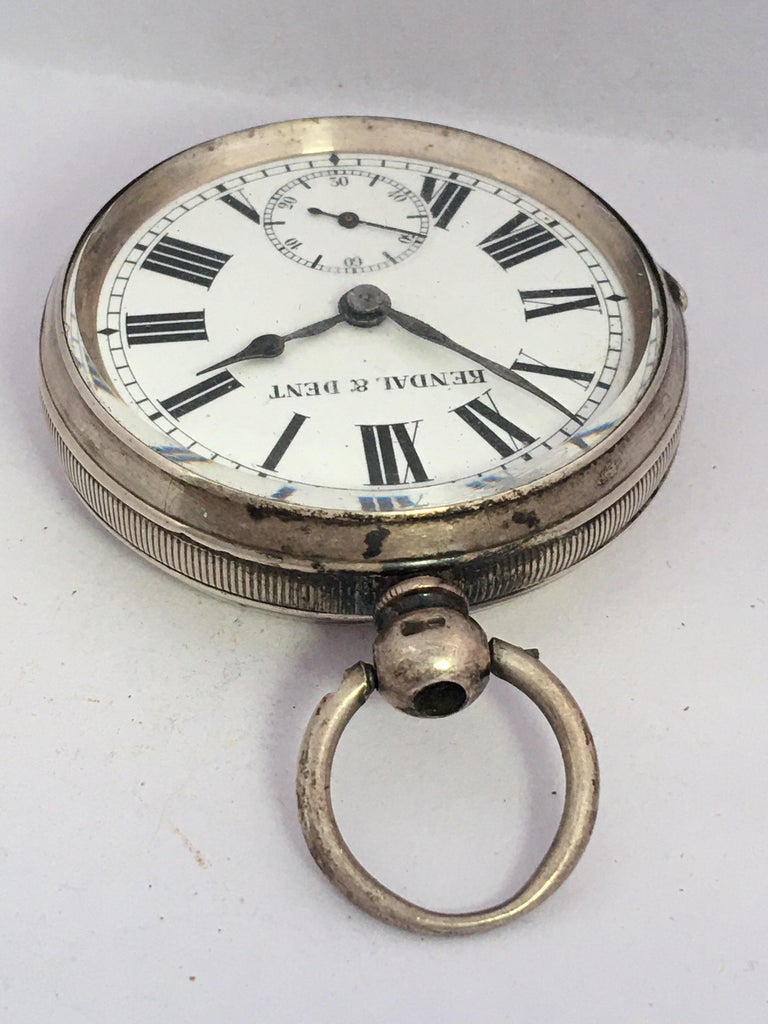 Antique Silver Key Winding Pocket Watch Signed KENDAL and DENT at 1stDibs