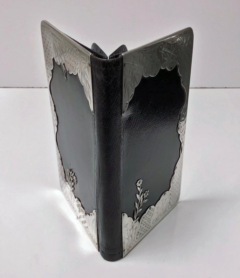 Antique Silver Leather Notepad Wallet, London 1878, Henry Dee at 1stDibs