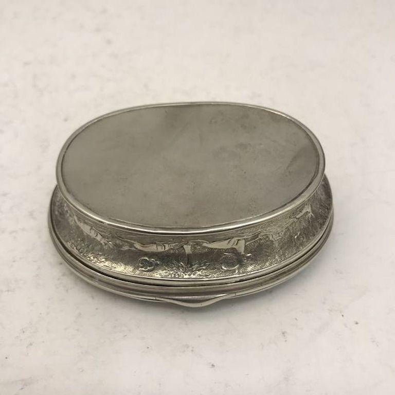 Antique Silver Oval Small Box at 1stDibs