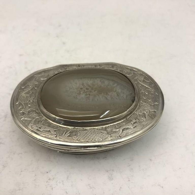 Antique Silver Oval Small Box at 1stDibs