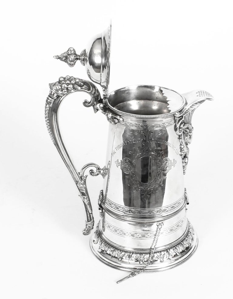 Antique Silver Plate Tudor Patent Wine Cooling Flagon, 19th Century at ...