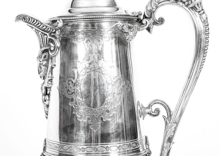 Antique Silver Plate Tudor Patent Wine Cooling Flagon, 19th Century at ...