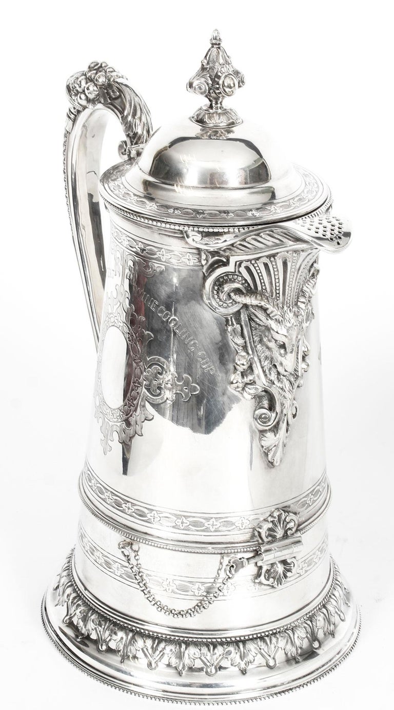 Antique Silver Plate Tudor Patent Wine Cooling Flagon, 19th Century at ...
