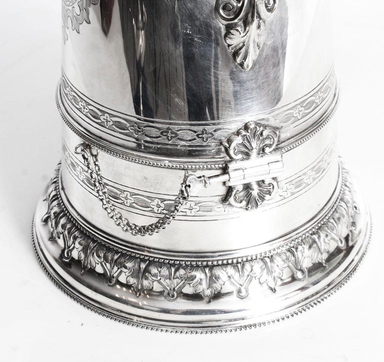 Antique Silver Plate Tudor Patent Wine Cooling Flagon, 19th Century at ...