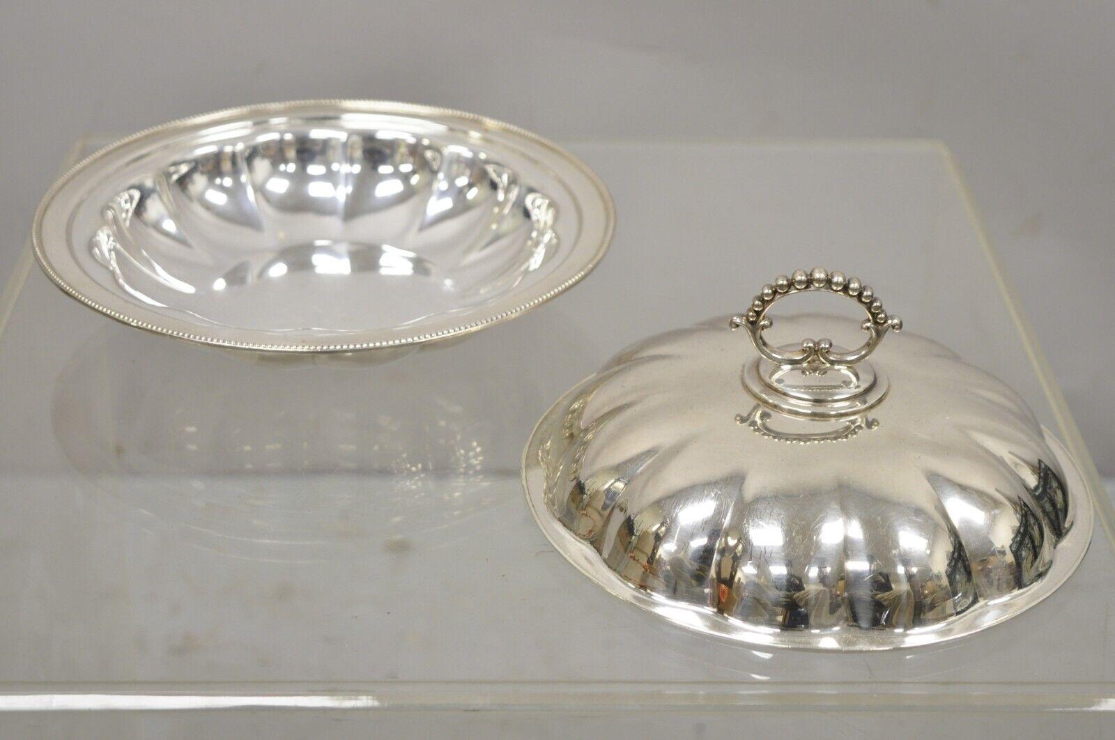 Antique Silver Plate Victorian Round Covered Serving Dish Bowl Platter ...
