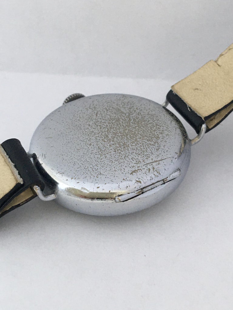 Antique Silver Plated Mechanical Trench Watch at 1stDibs