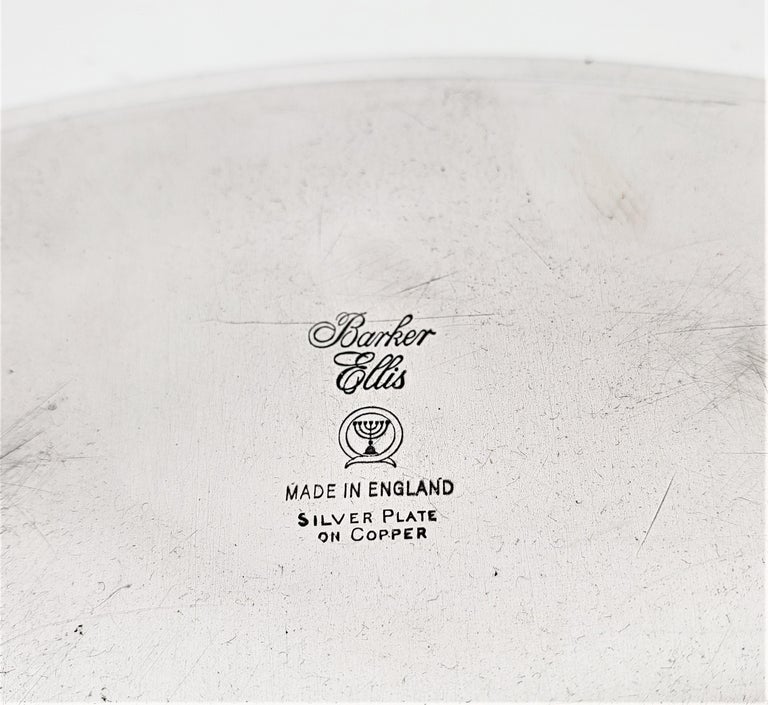 Antique Silver Plated Barker Ellis Round Footed Serving Tray or Salva ...