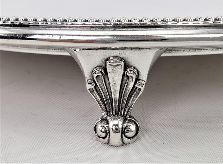Antique Silver Plated Barker Ellis Round Footed Serving Tray or Salva ...