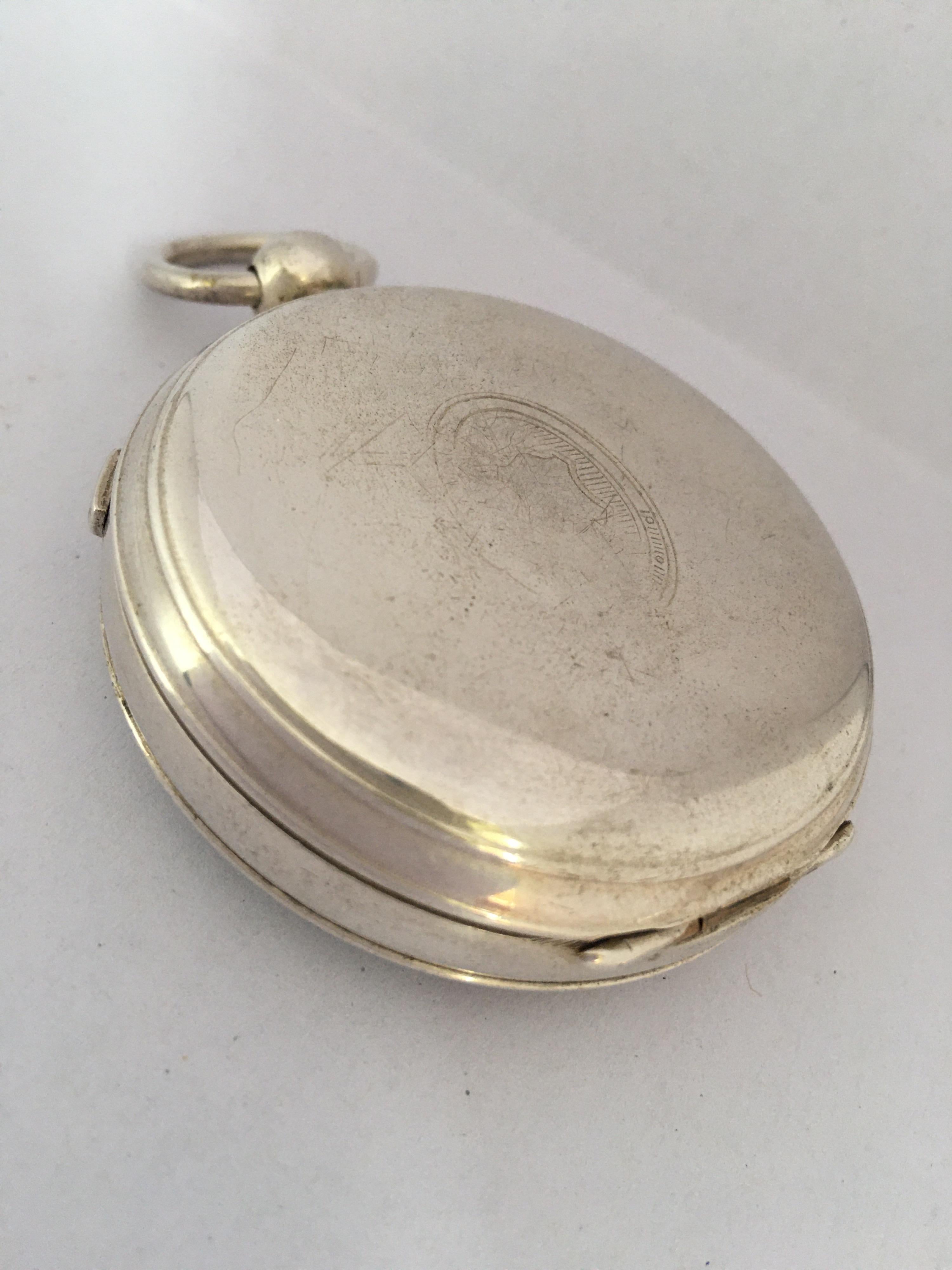 Antique Silver Plated Centre Seconds Chronograph Lever Pocket Watch For ...