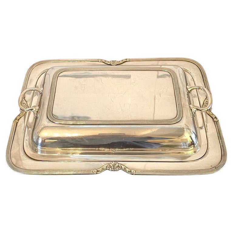 Antique Silver Plated Entrée Dish For Sale at 1stDibs