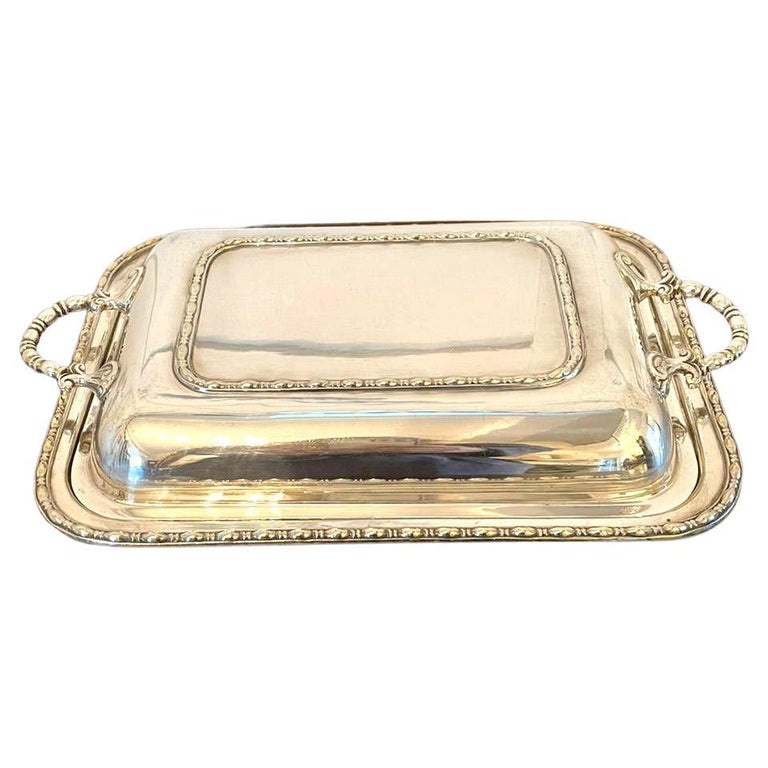 Antique Silver Plated Entrée Dish For Sale at 1stDibs