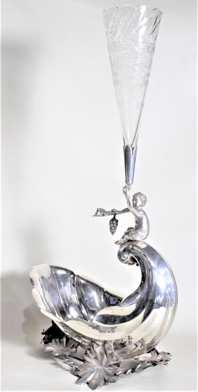 Antique Silver Plated Grape Stand Centerpiece with Child and Etched ...