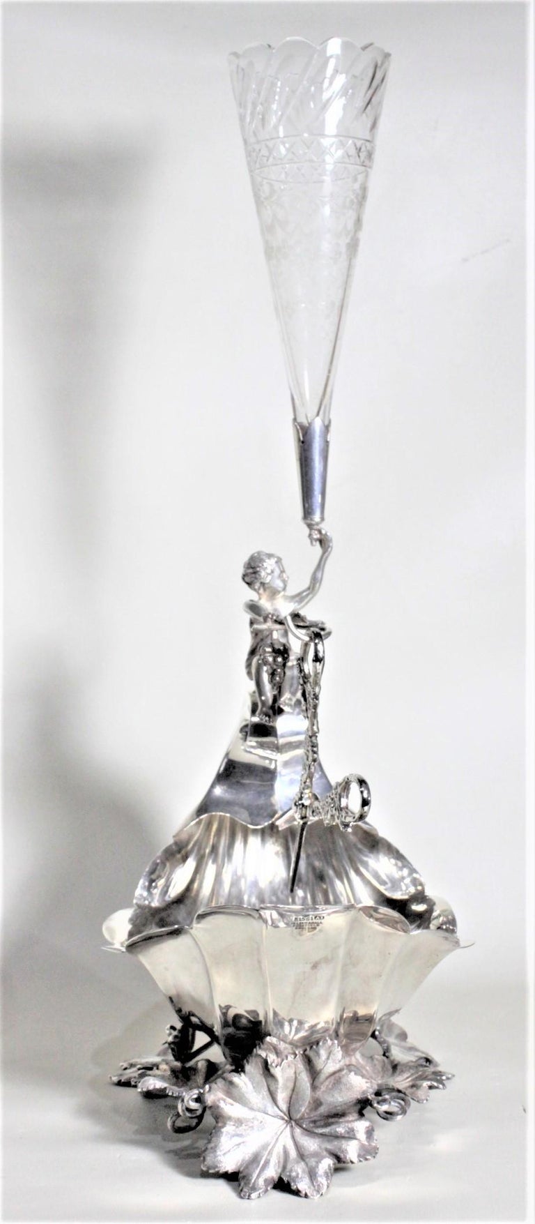 Antique Silver Plated Grape Stand Centerpiece with Child and Etched ...