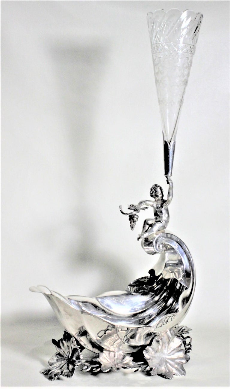 Antique Silver Plated Grape Stand Centerpiece with Child and Etched ...