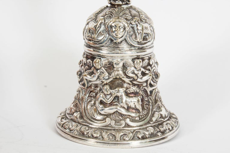 Antique Silver Plated Hand Bell Renaissance Revival 19th Century For ...