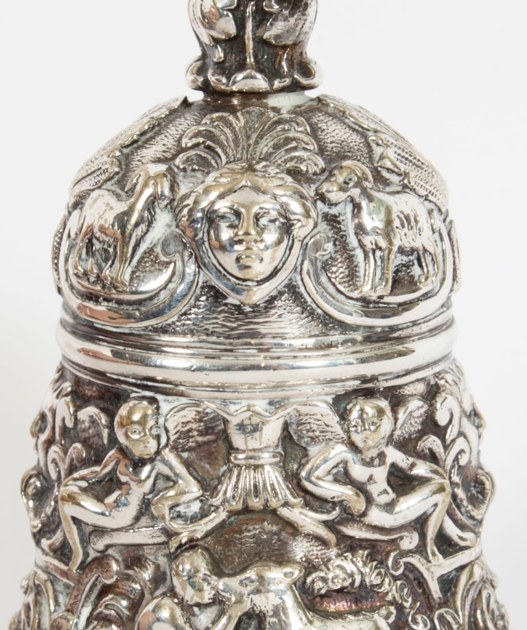 Antique Silver Plated Hand Bell Renaissance Revival 19th Century For ...