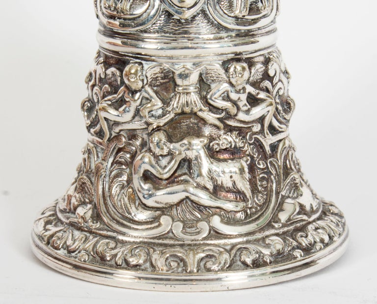 Antique Silver Plated Hand Bell Renaissance Revival 19th Century For ...