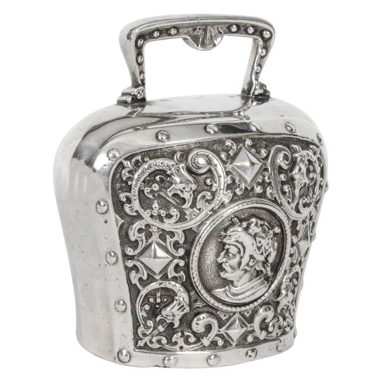 Antique Silver Plated Hand Bell Renaissance Revival, 19th Century at ...