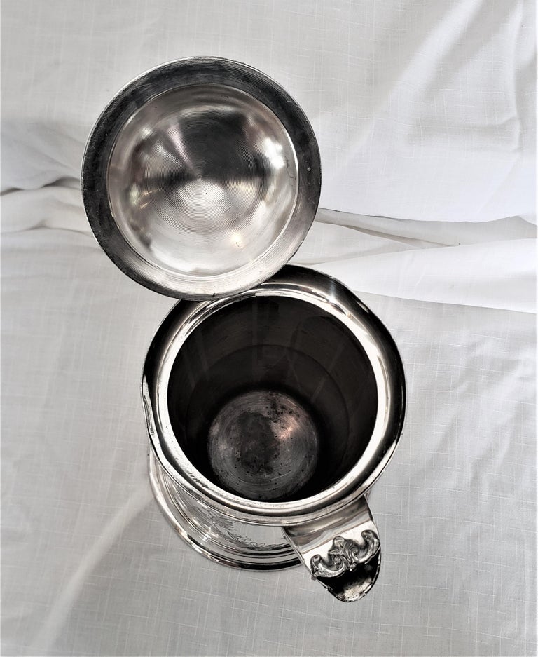Antique Silver Plated Insulated Hot Water Pitcher with Leaf Decoration ...