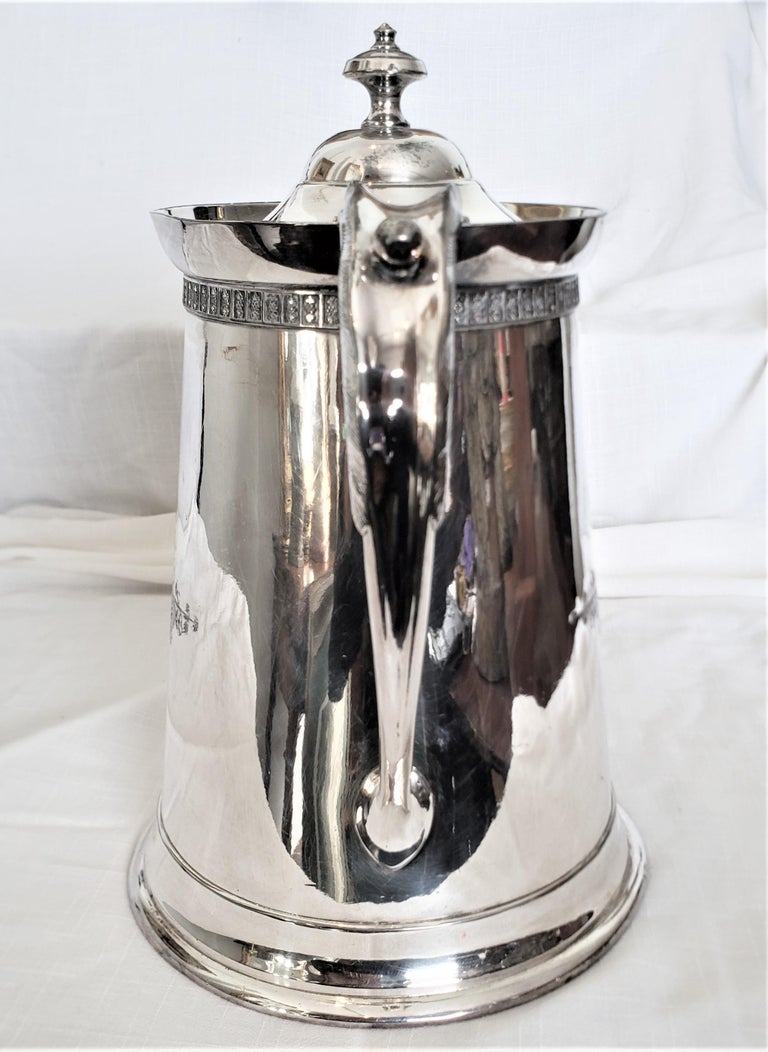 Antique Silver Plated Insulated Hot Water Pitcher with Leaf Decoration ...