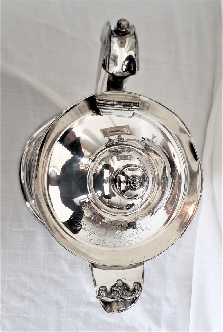 Antique Silver Plated Insulated Hot Water Pitcher with Leaf Decoration ...
