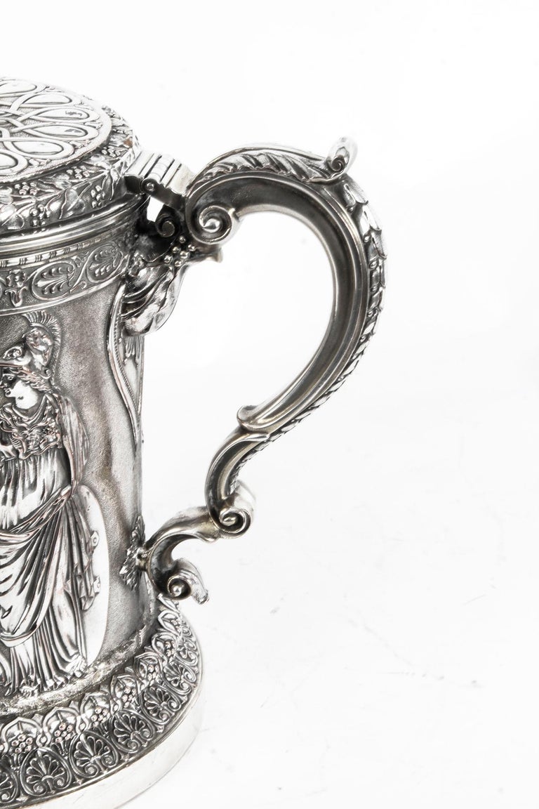Antique Silver Plated Lidded Tankard by Elkington, 19th Century at 1stDibs