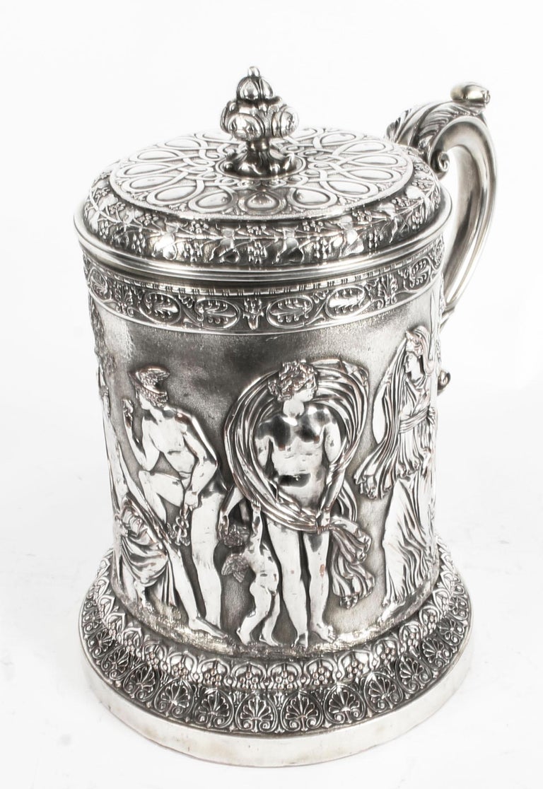 Antique Silver Plated Lidded Tankard by Elkington, 19th Century at 1stDibs