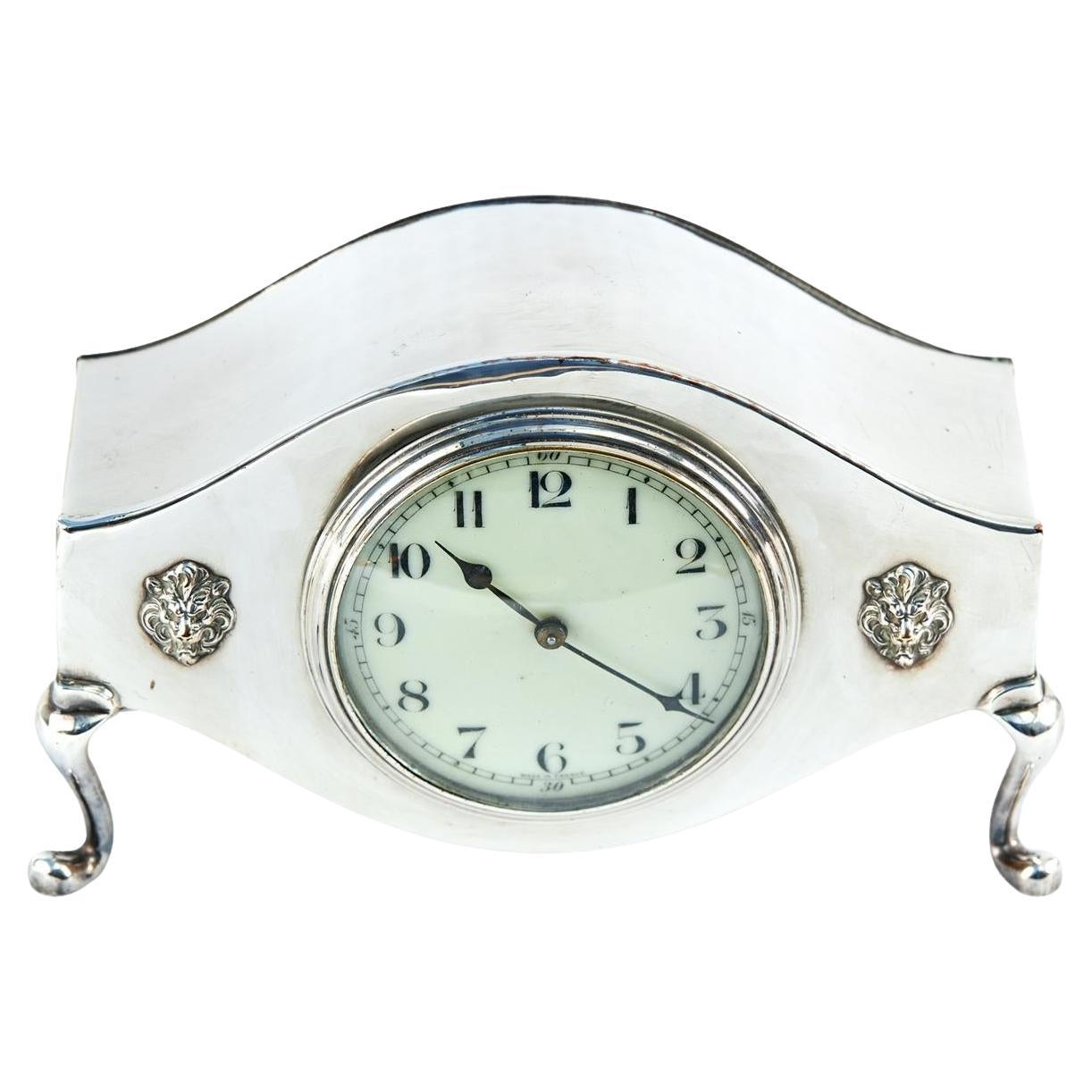 Silver Plate Mantel Clocks - 7 For Sale at 1stDibs