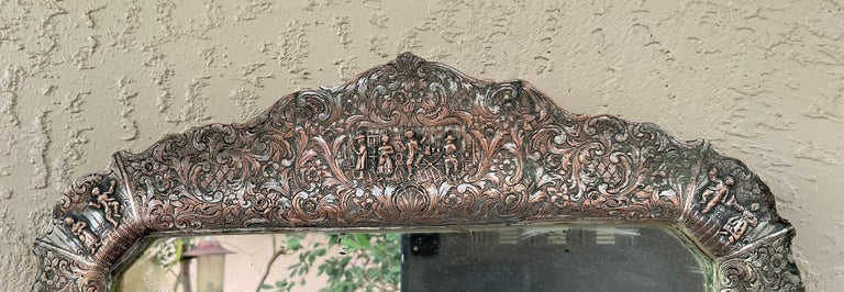 Antique Silver Plated Mirror For Sale at 1stDibs