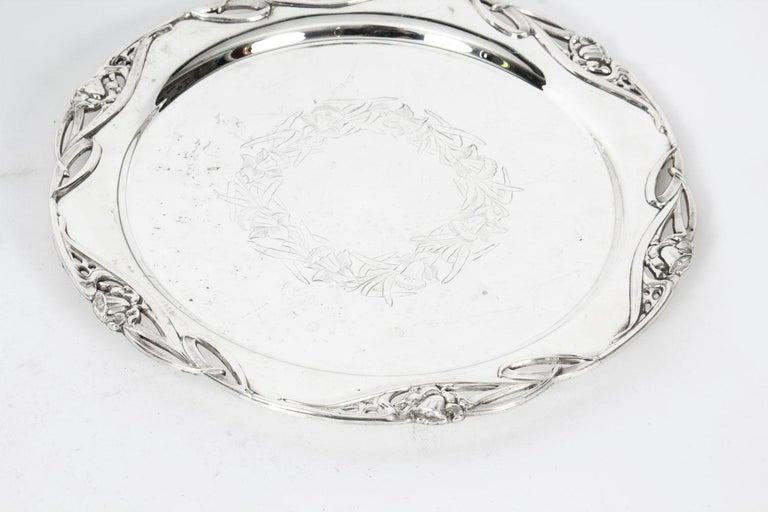 Antique Silver Plated Salver by William Hutton and Son, 19th C at 1stDibs