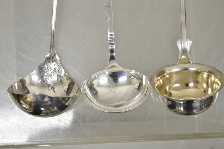 Antique Silver Plated Soup Spoon Ladles TH Marthinsen Holmes Edwards, 3 ...