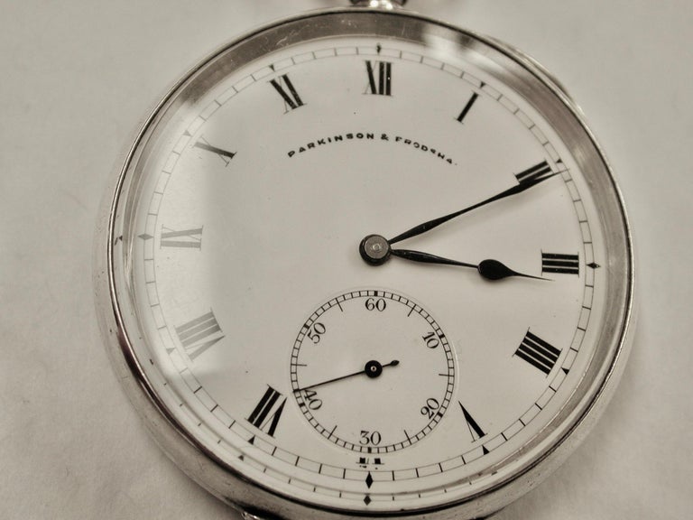 Antique Silver Pocket Watch Dated 1913 London Parkinson and Frodsham ...