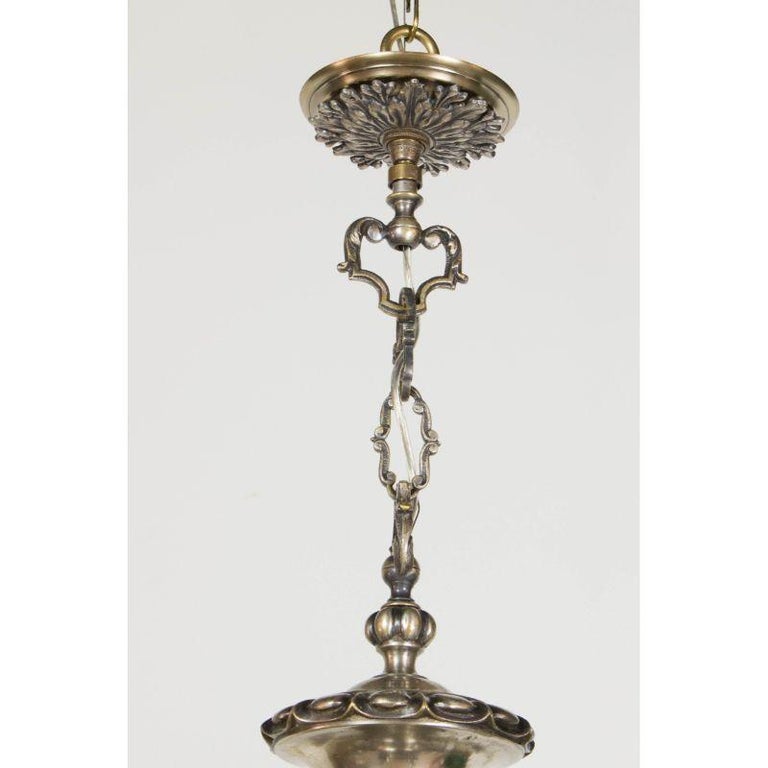 Antique Silver Satyr Six Arm Chandelier For Sale at 1stDibs