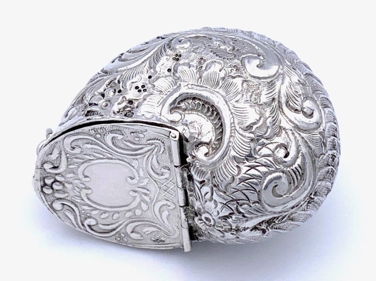 Antique Silver Snail Shell Case Box Pendant at 1stDibs | silver snails nft