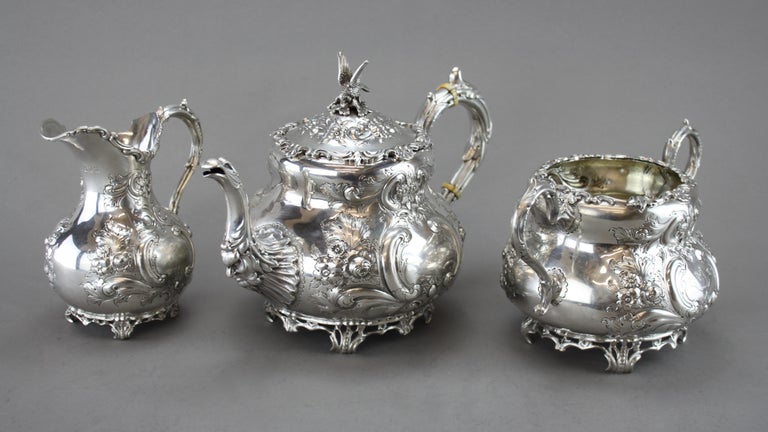 Antique Silver Tea Service Set, by Charles Lambe, Made in Dublin 1900 ...