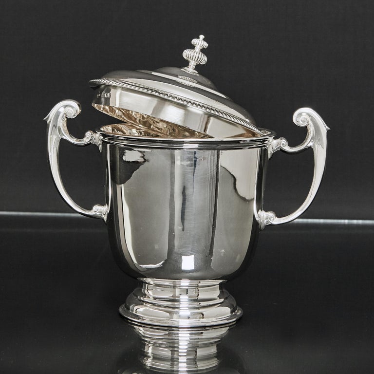 Antique Silver Trophy Cup and Cover, 1915 For Sale at 1stDibs