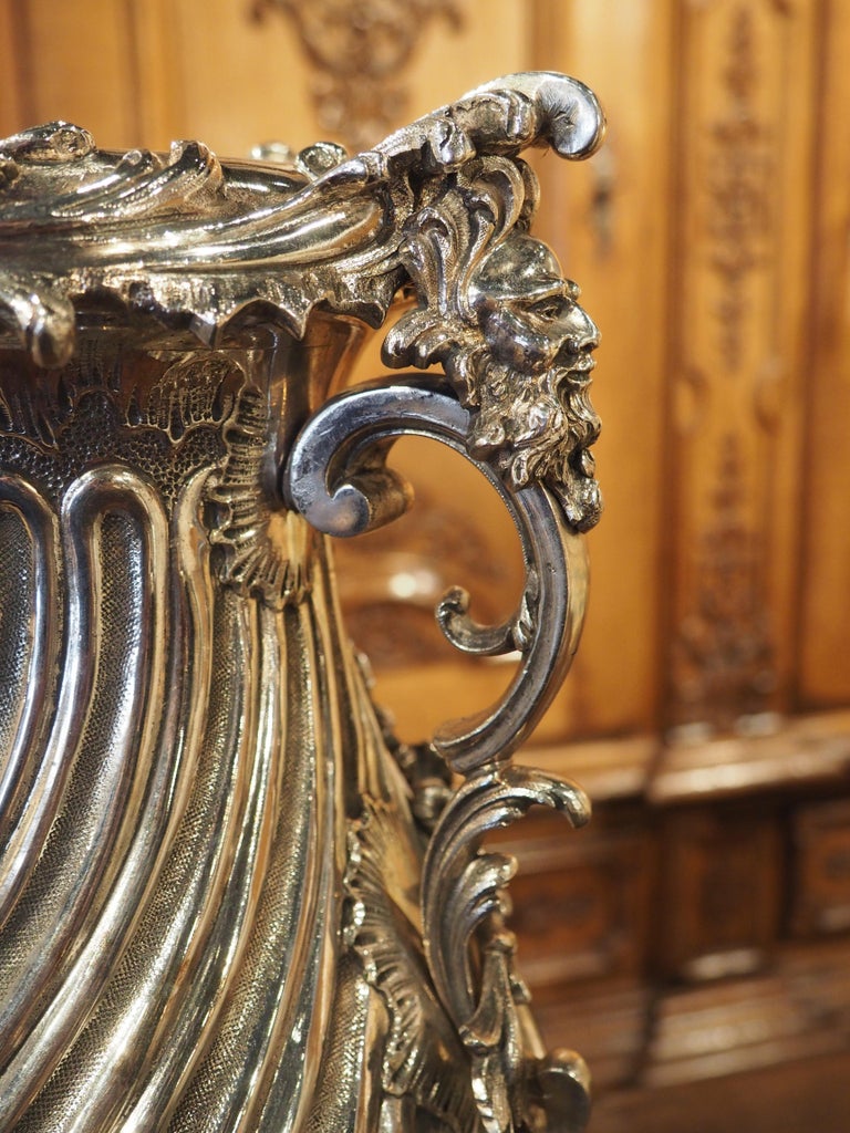 Antique Silvered Bronze Pitcher from France, Circa 1890 For Sale at 1stDibs